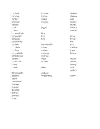 Vocabulary words | DOCX