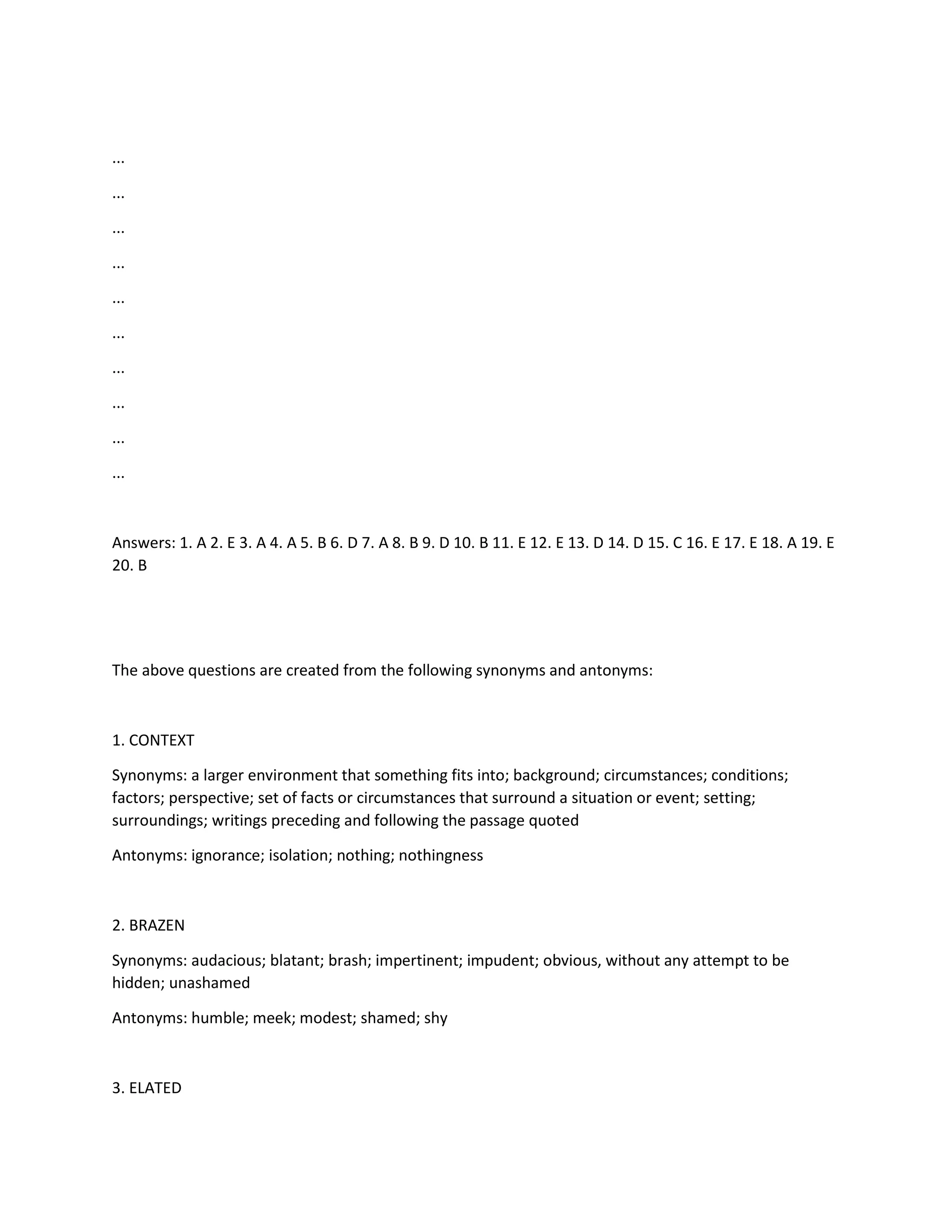 Vocabulary Words For Psat | PDF