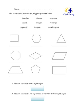 Vocabulary worksheet | PDF