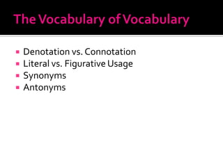 Vocabulary workshop Intro | PPTX | Homework and Study | Education