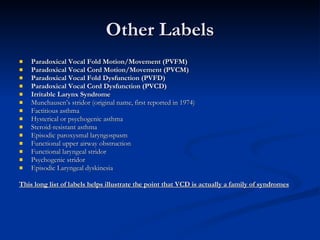 Vocal Cord Dysfunction | PPT