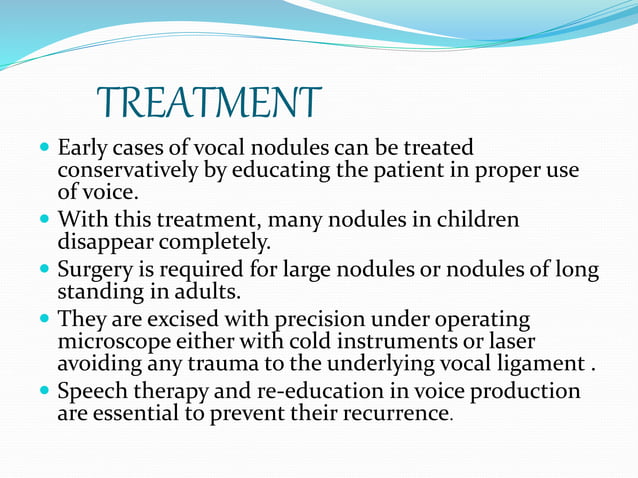 Vocal cord nodule | PPTX | Ear, Nose and Throat Conditions | Diseases ...