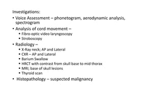 Vocal cord palsy | PPTX