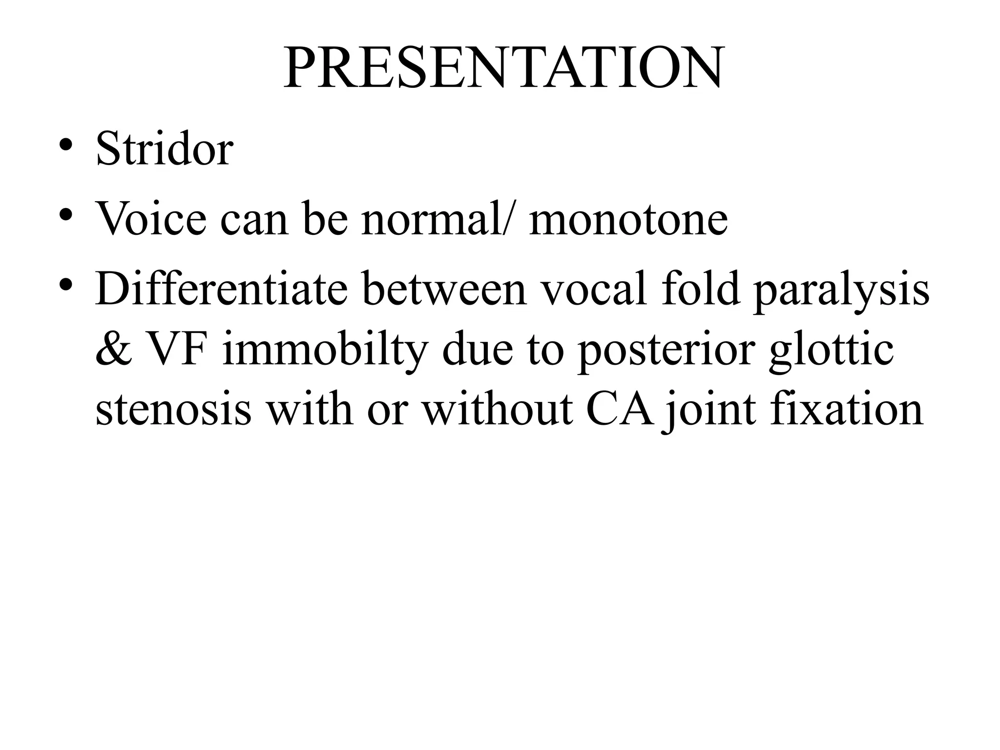 VOCAL CORD PALSY undergraduate ppt ent pptx | PPTX