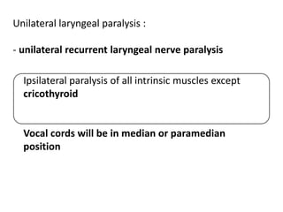 vocal cord paralysis presentation larynx | PPT
