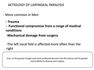 vocal cord paralysis presentation larynx | PPT