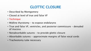 Vocal cord paralysis | PPTX