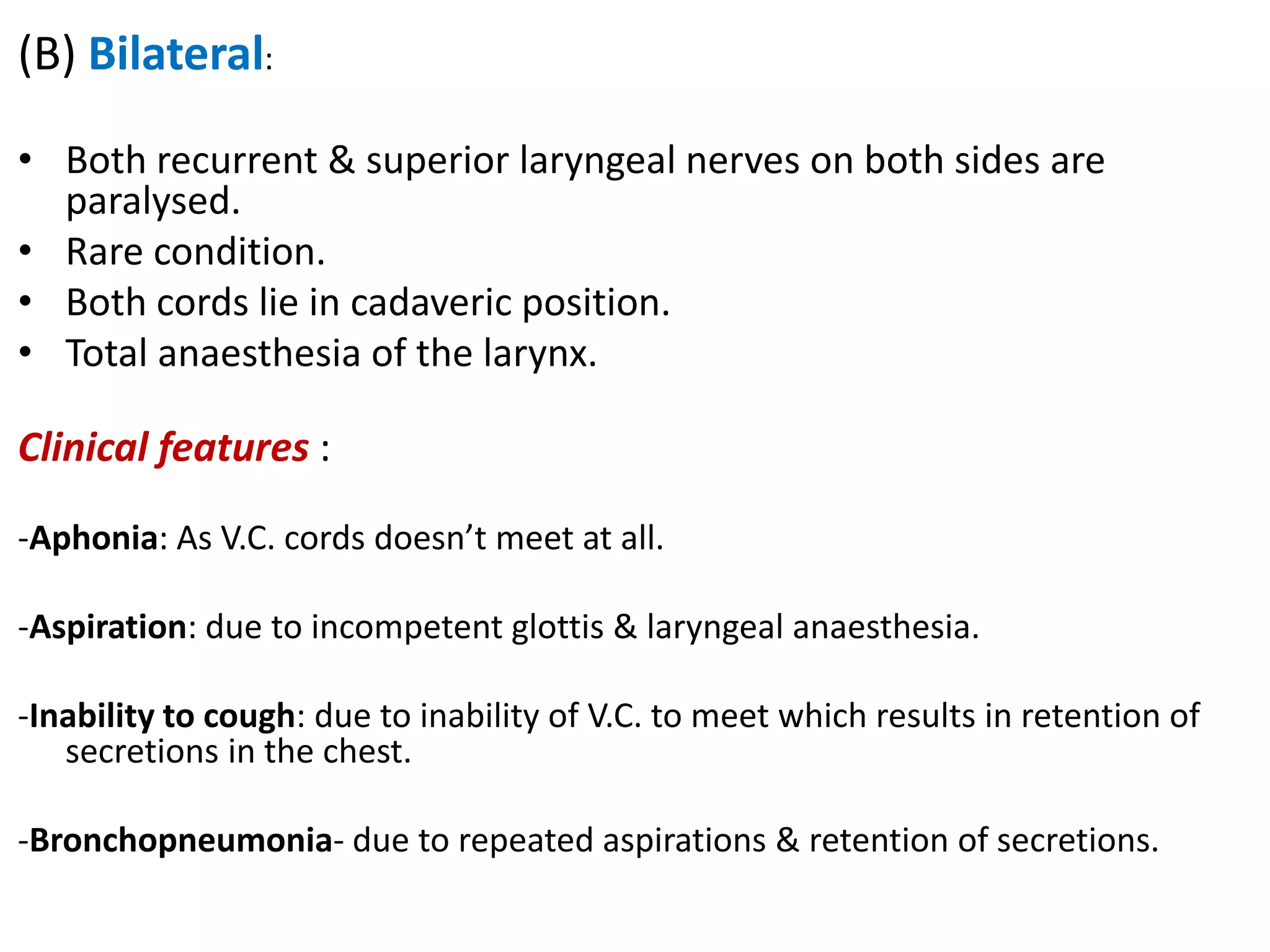 Vocal cord paralysis | PPTX