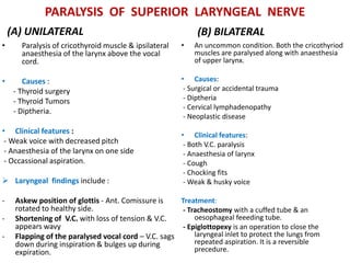 Vocal cord paralysis | PPTX