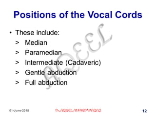 Vocal Cords Movements by Dr. Aqeel Ahmed Waqas (AIMC/JHL) | PDF