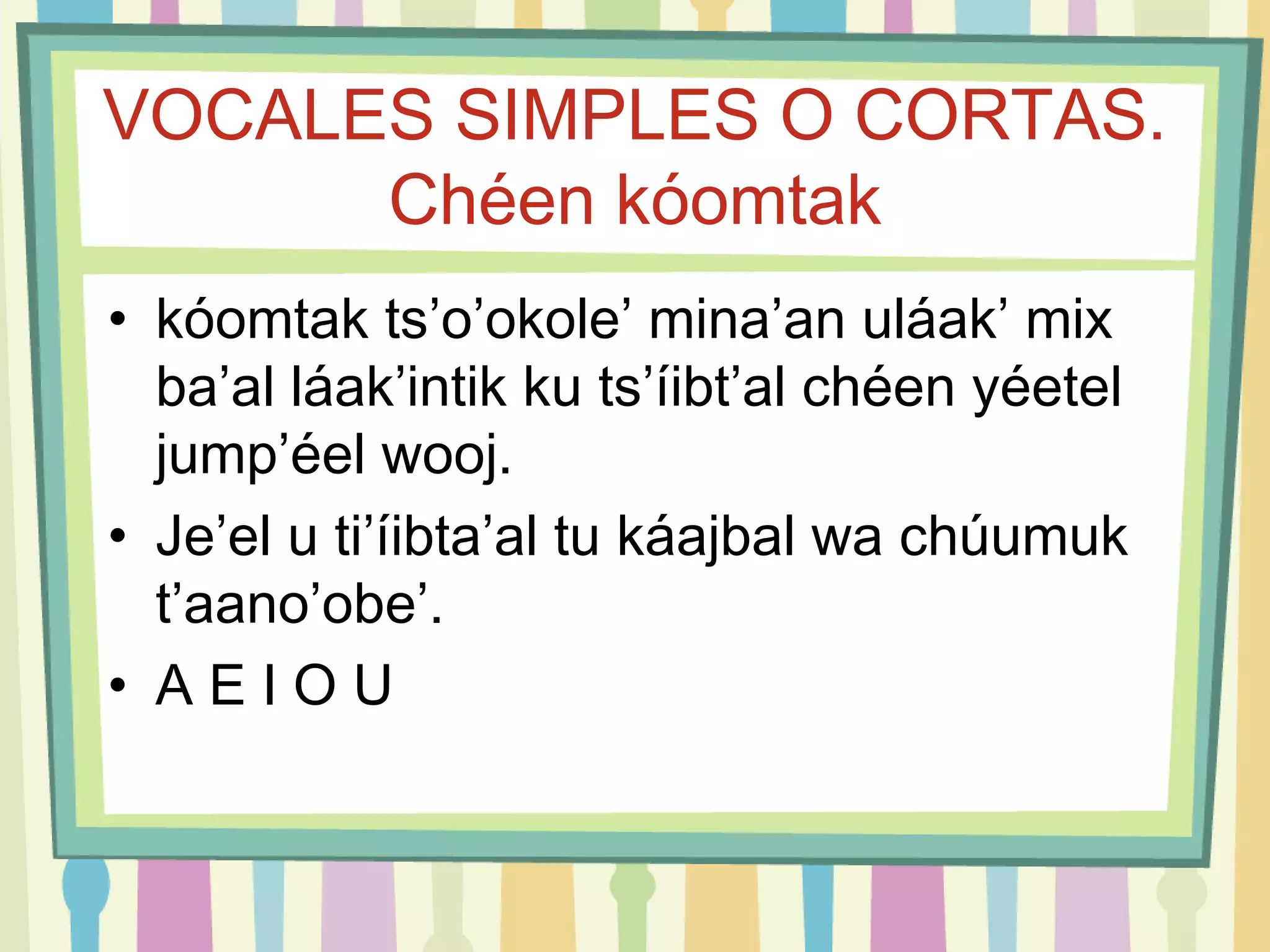 Vocales en maya | PPT