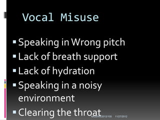 Vocal health &hygiene | PPSX