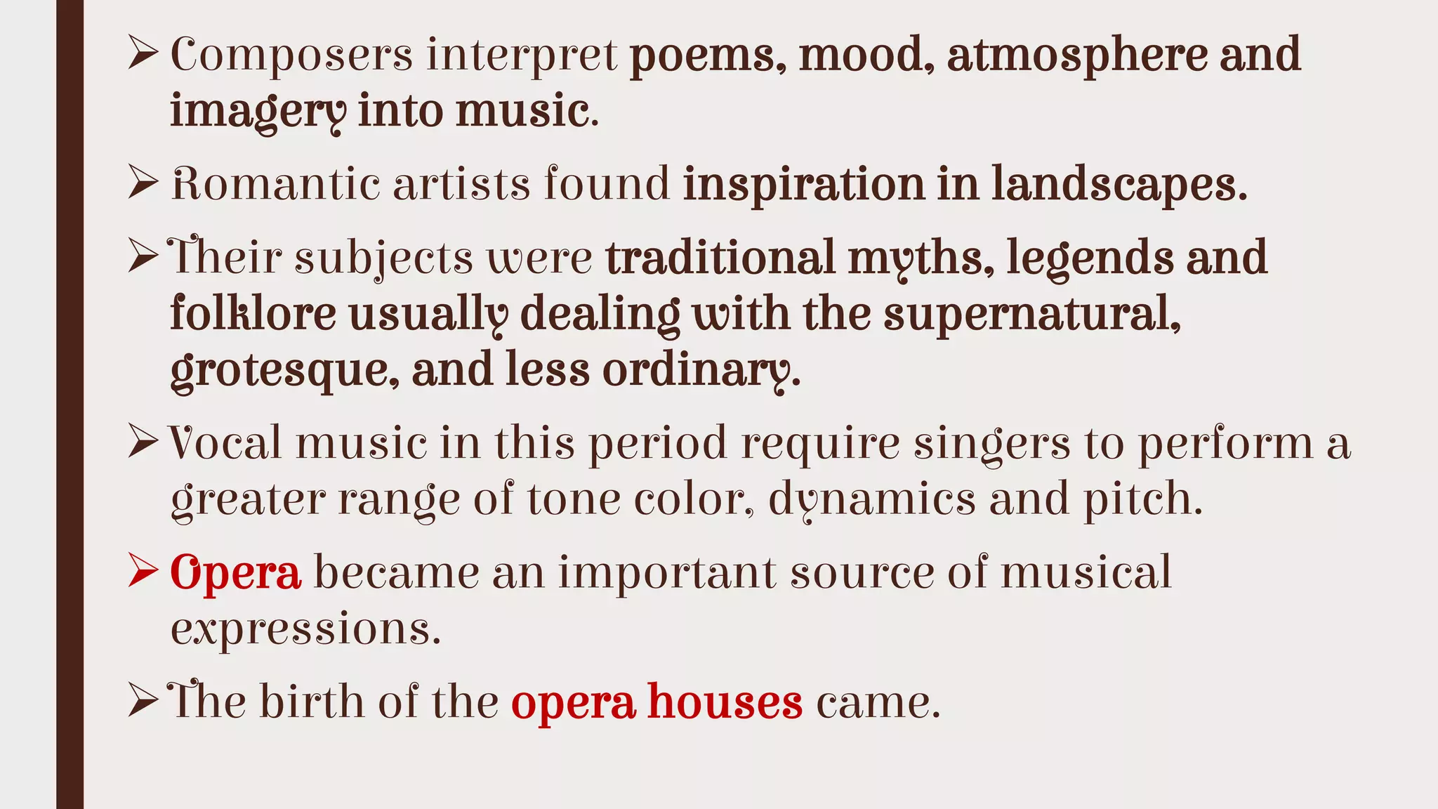 Vocal music of the Romantic Period | PDF