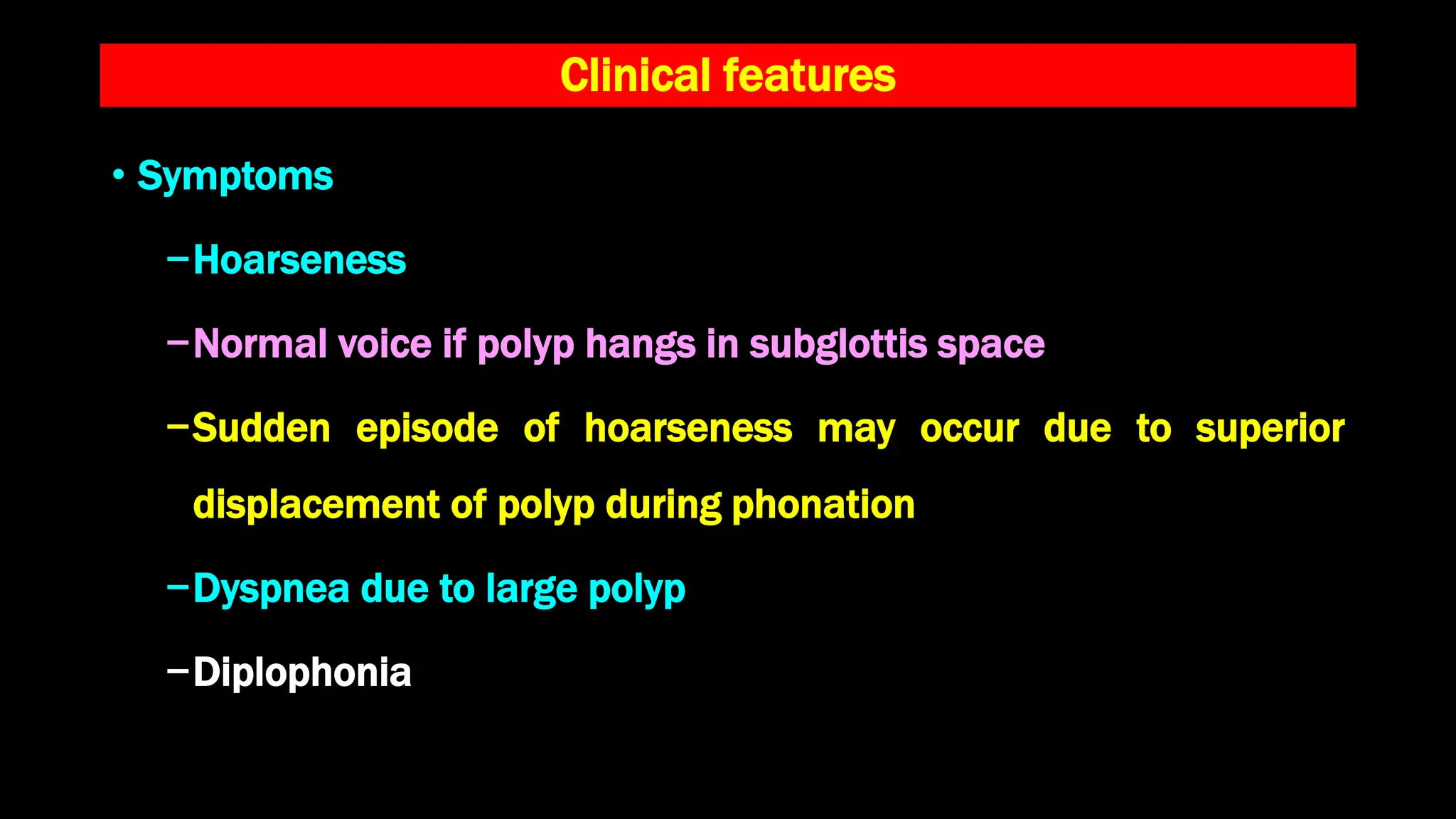 Vocal polyp.pptx | Ear, Nose and Throat Conditions | Diseases and ...
