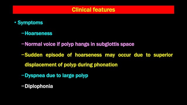 Vocal polyp.pptx | Ear, Nose and Throat Conditions | Diseases and ...