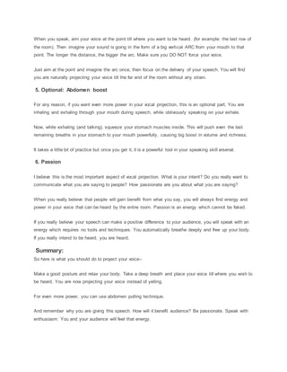Vocal projection - Speak louder without effort | DOCX