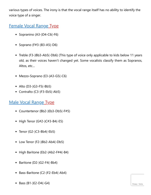 Vocal Range Charts in 2022 - 7 Different Types - BecomeSingers.Com.pdf ...