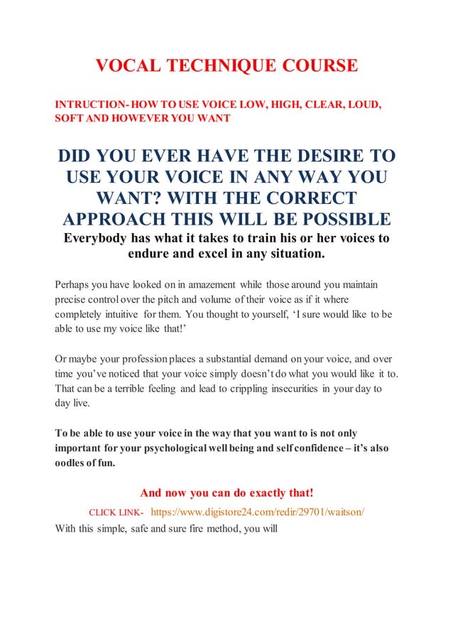 Vocal technique course | PDF