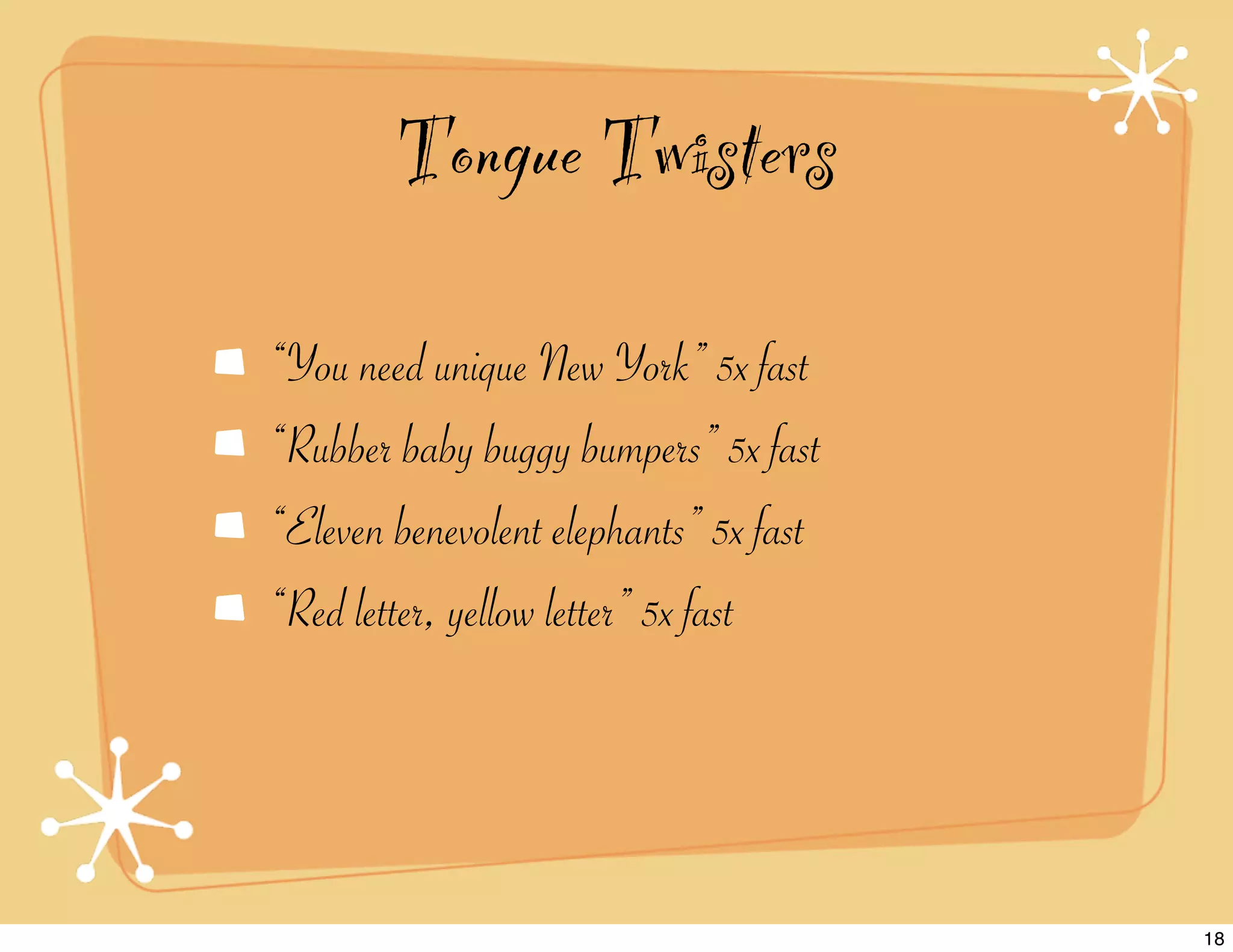 "Trippingly on the Tongue": Vocal Technique for Interpreters | PPT
