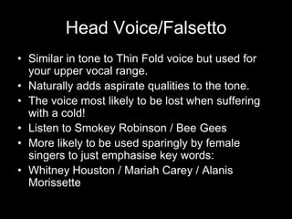 Vocal tones and Techniques | PPTX | Ear, Nose and Throat Conditions ...