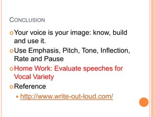 Vocal variety Awareness | PPT