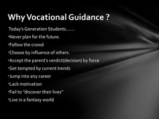 Vocational counselling: career selection | PPT