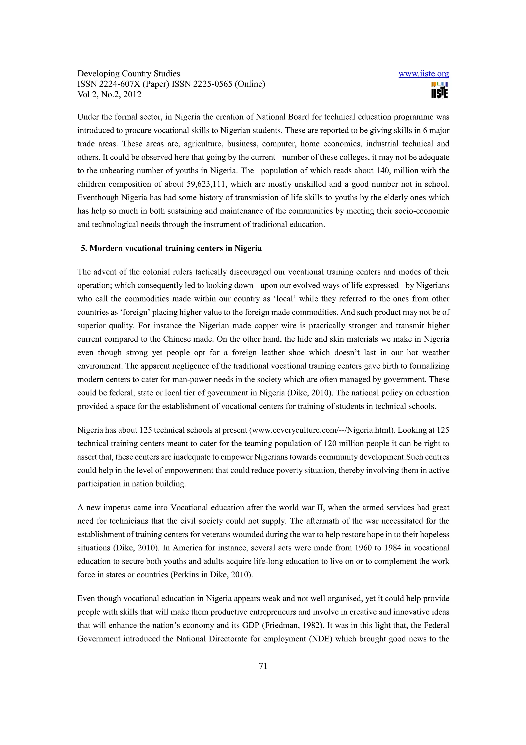 Vocational education and poverty reduction | PDF