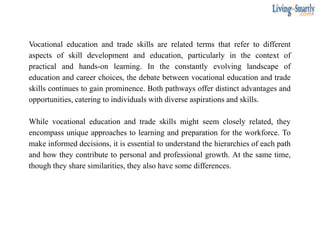 Vocational Education vs. Trade Skill | PPTX