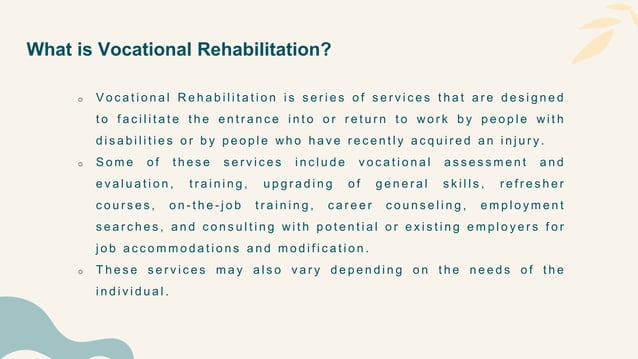 Vocational rehabilitation of person with intellectual disabilities | PPTX