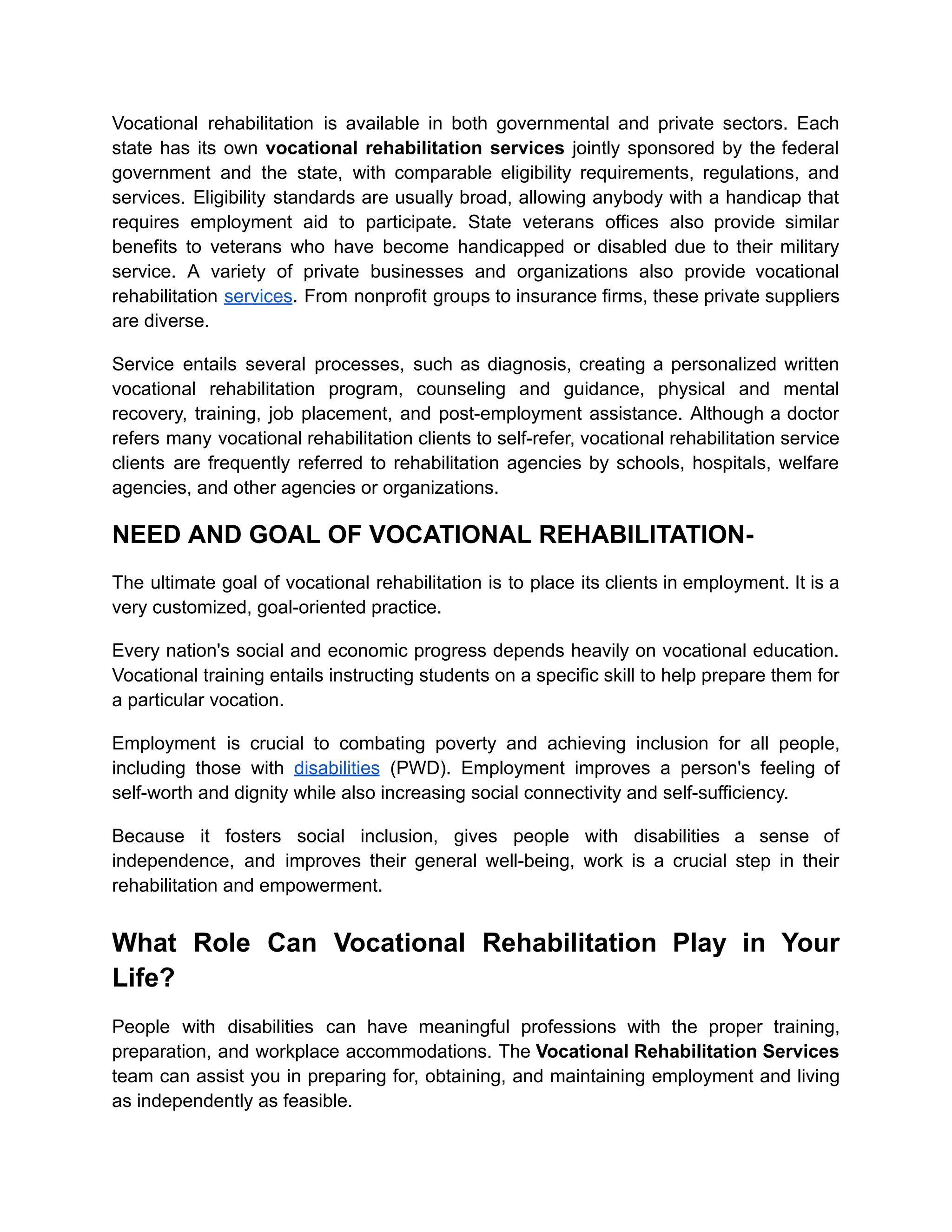 Vocational Rehabilitation Services.pdf | Vocational Training | Careers