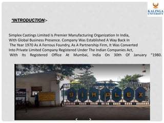 SIMPLEX CASTING Ltd. RAIPUR | PPTX