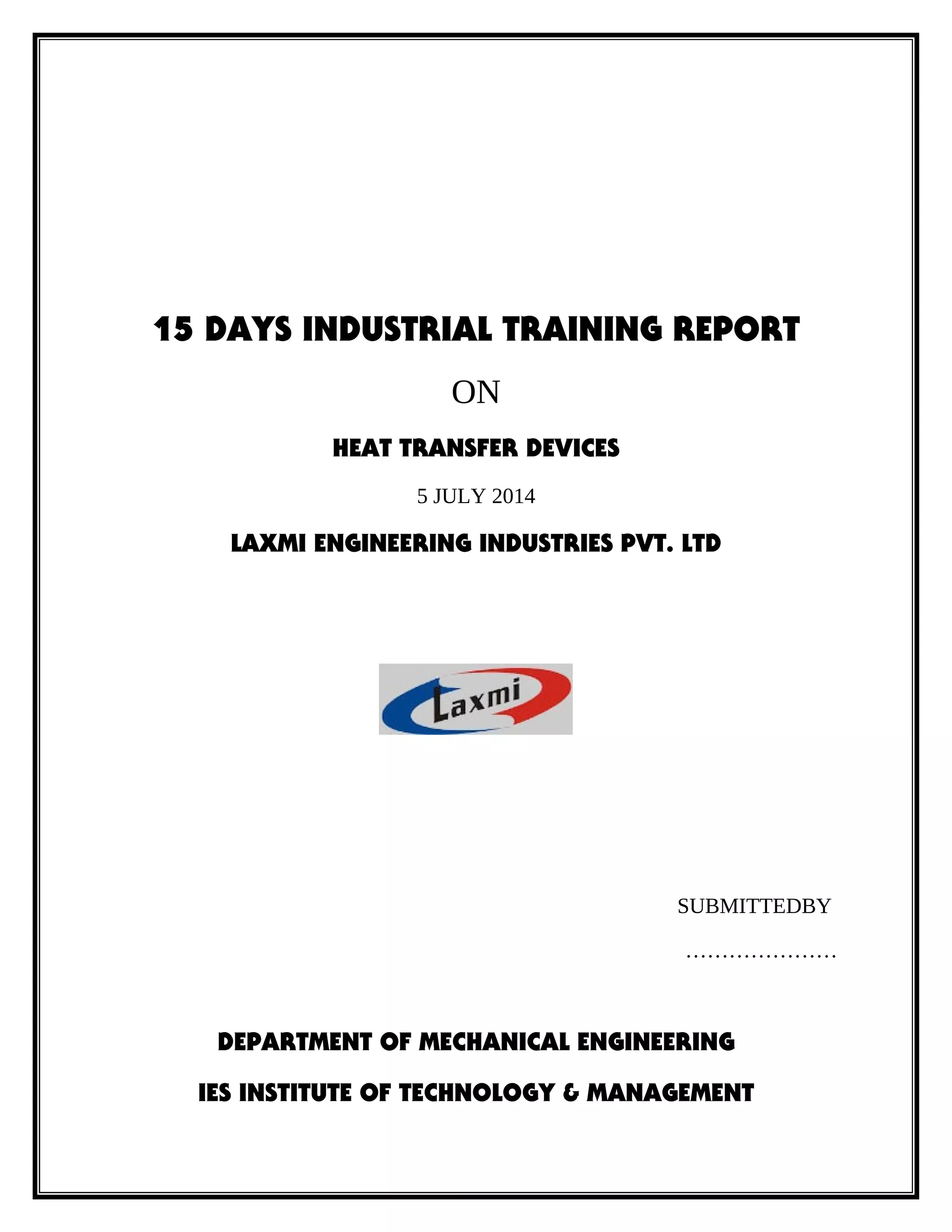 Vocational training report format | DOC