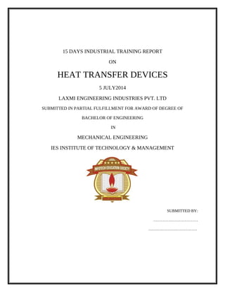 Vocational training report format | DOC