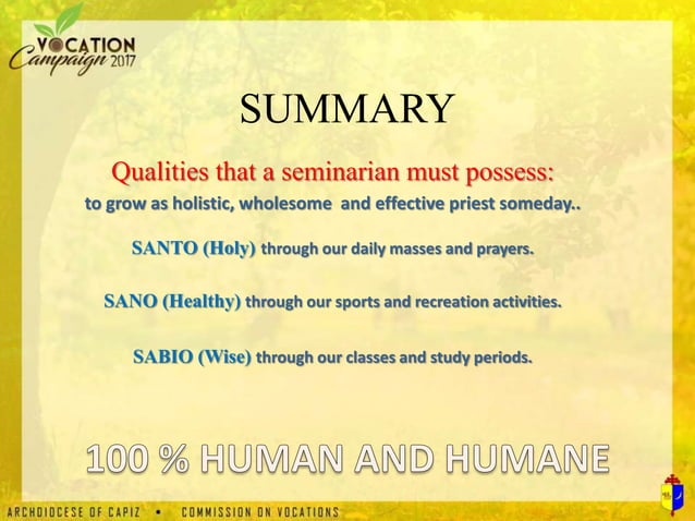 Vocation campaign 2017 Archdiocese of Capiz | PPT