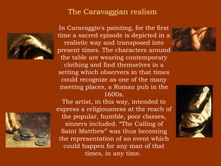 Caravaggio, THE CALLING OF SAINT MATTHEW | PDF