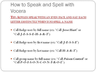 Vocera How-to slides | PPT