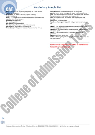 GAT NTS SAMPLE PAPERS MATERIAL PART 11 | PDF