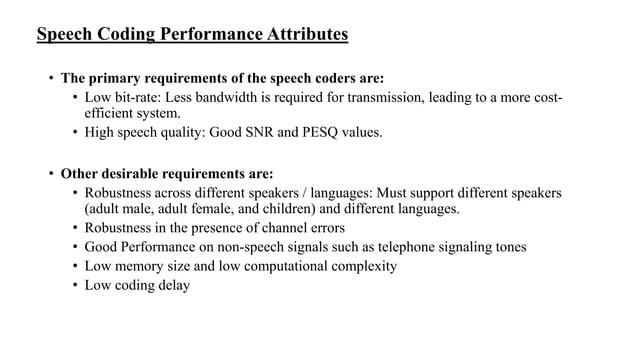 SPEECH CODING | PDF | Digital Audio | Computer Software and Applications