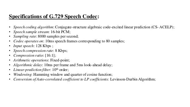 Speech Coding