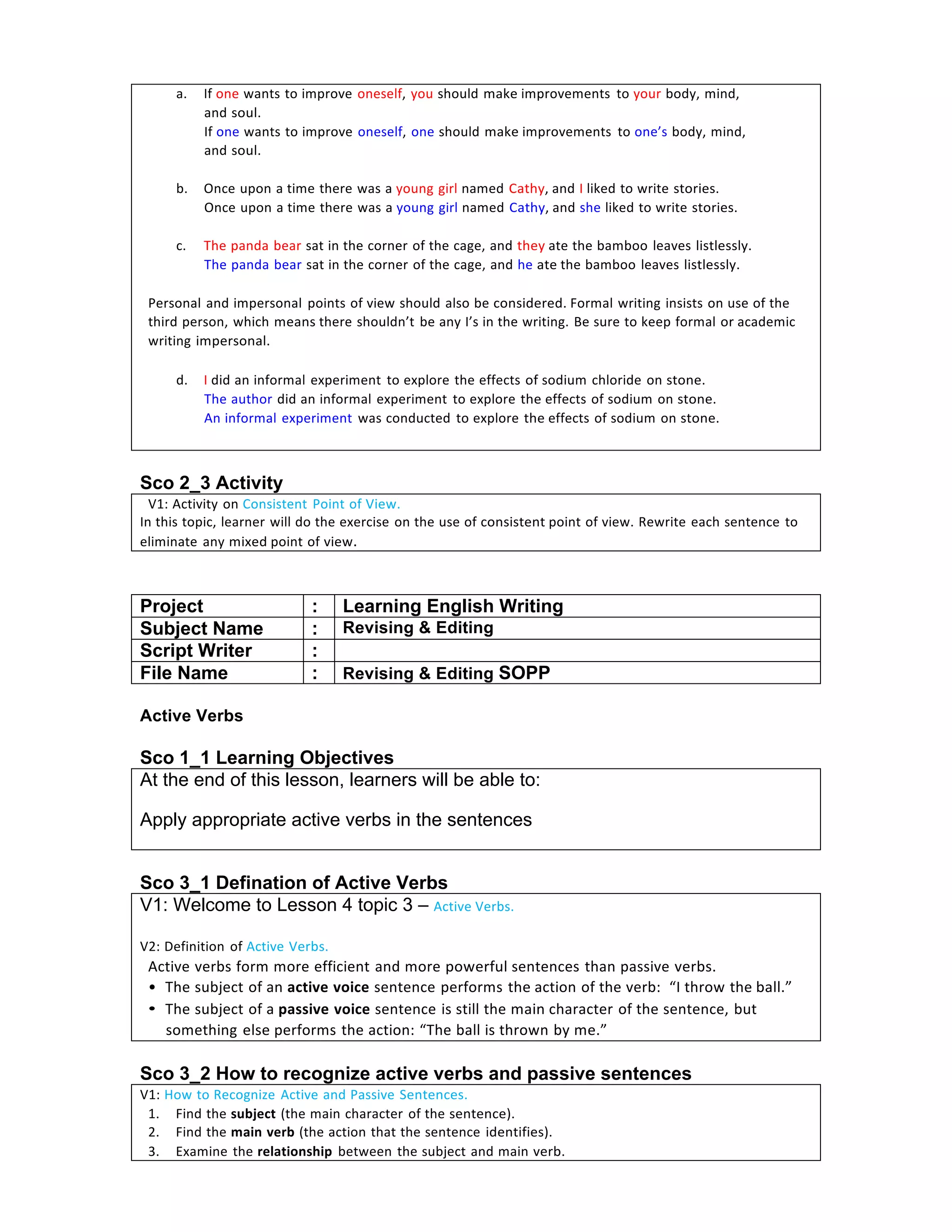 VO for Learning English Writing | PDF