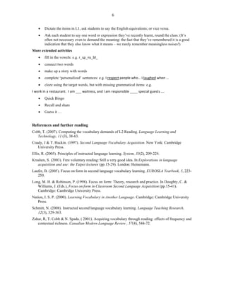 Teaching Vocabulary Workshop | PDF | Travel Preparation and Advice | Travel