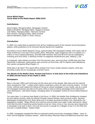 Vocus 2010 State-of-the-Media | PDF