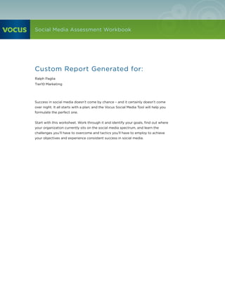 Social Media Assessment Workbook | PDF