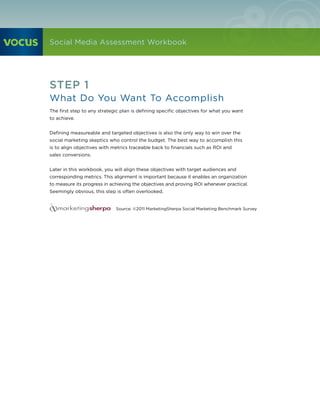 Social Media Assessment Workbook | PDF