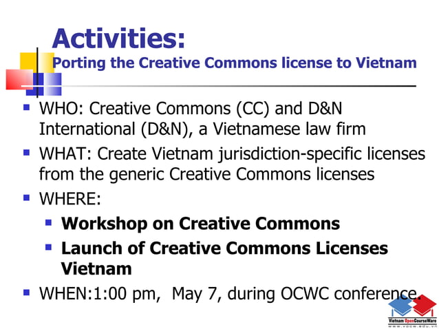 History of the Vietnam OpenCourseWare | PPT | Education industry ...