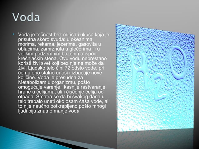 Voda.opstinasevojno.hemija | PPT