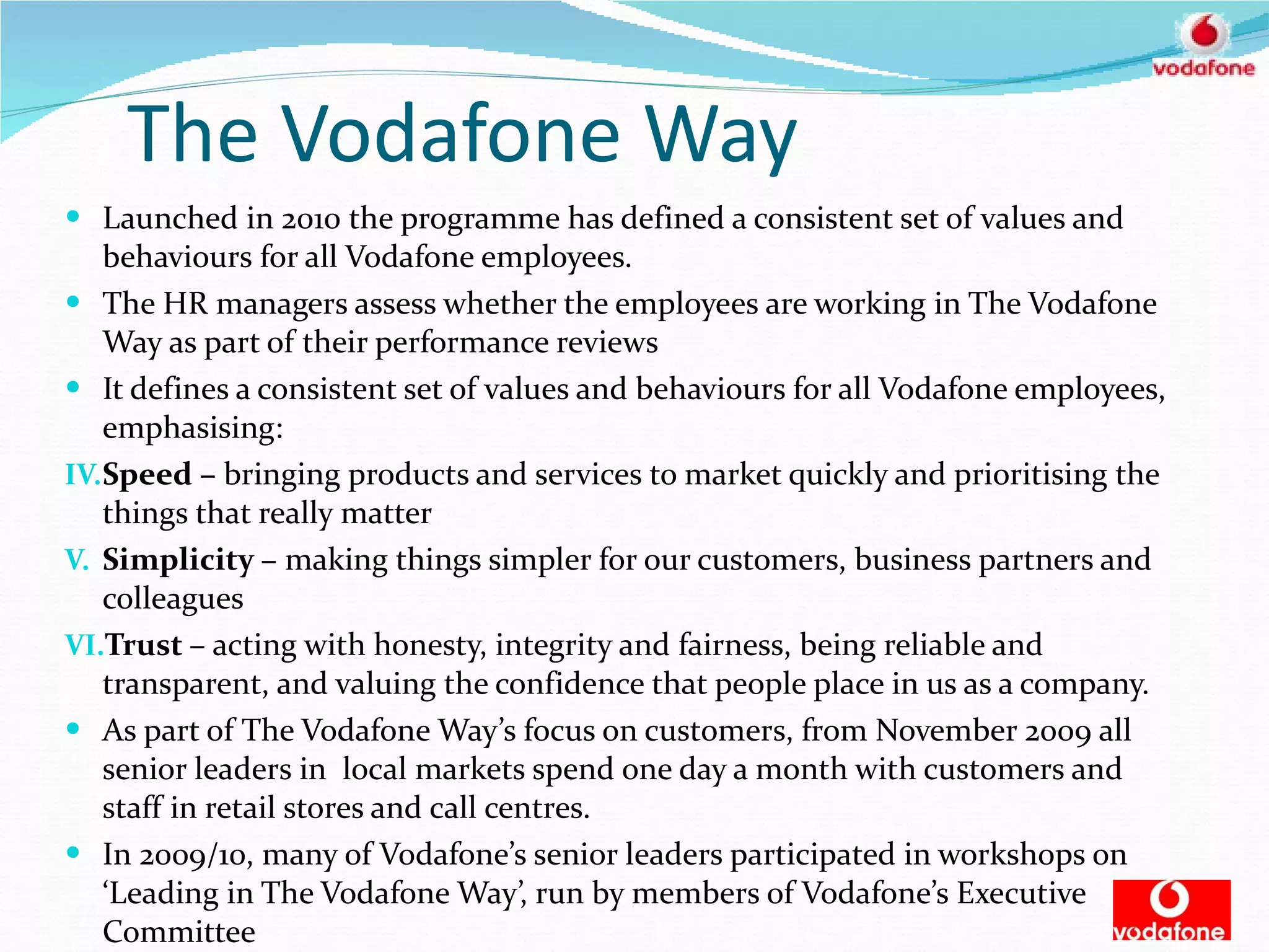 Vodafone HR Practices - A study | PPT