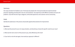 Vodafone Sim Swap Activation - A UX analysis case study | PDF