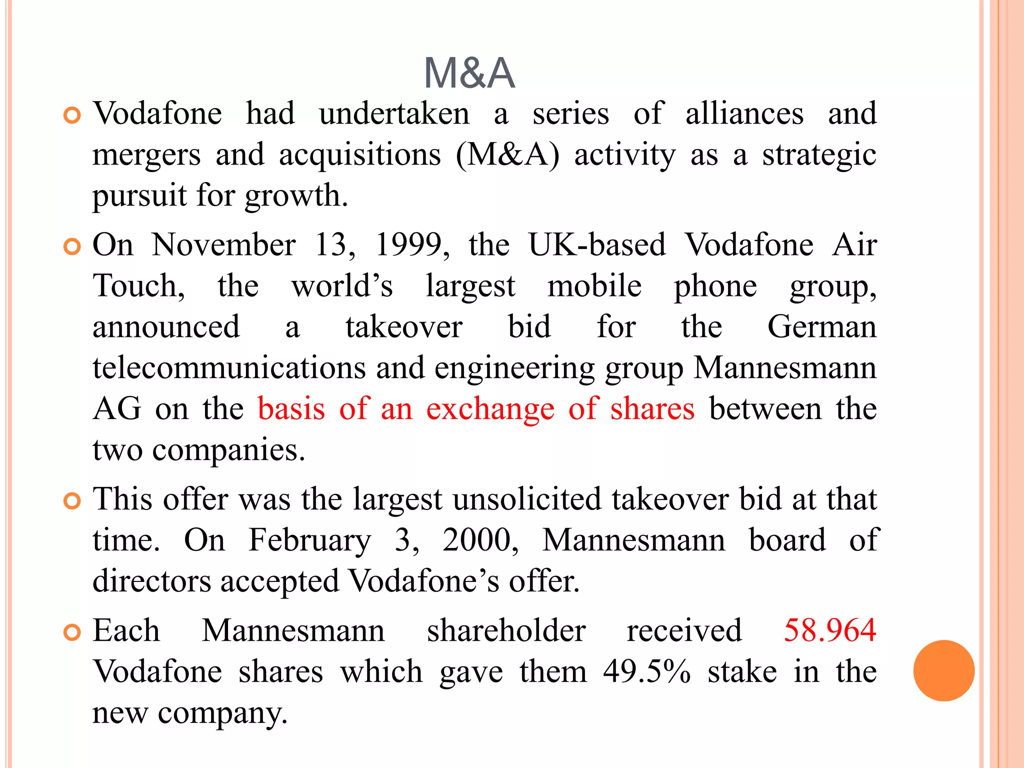 Vodafone acquisition of mannesmann | PPTX