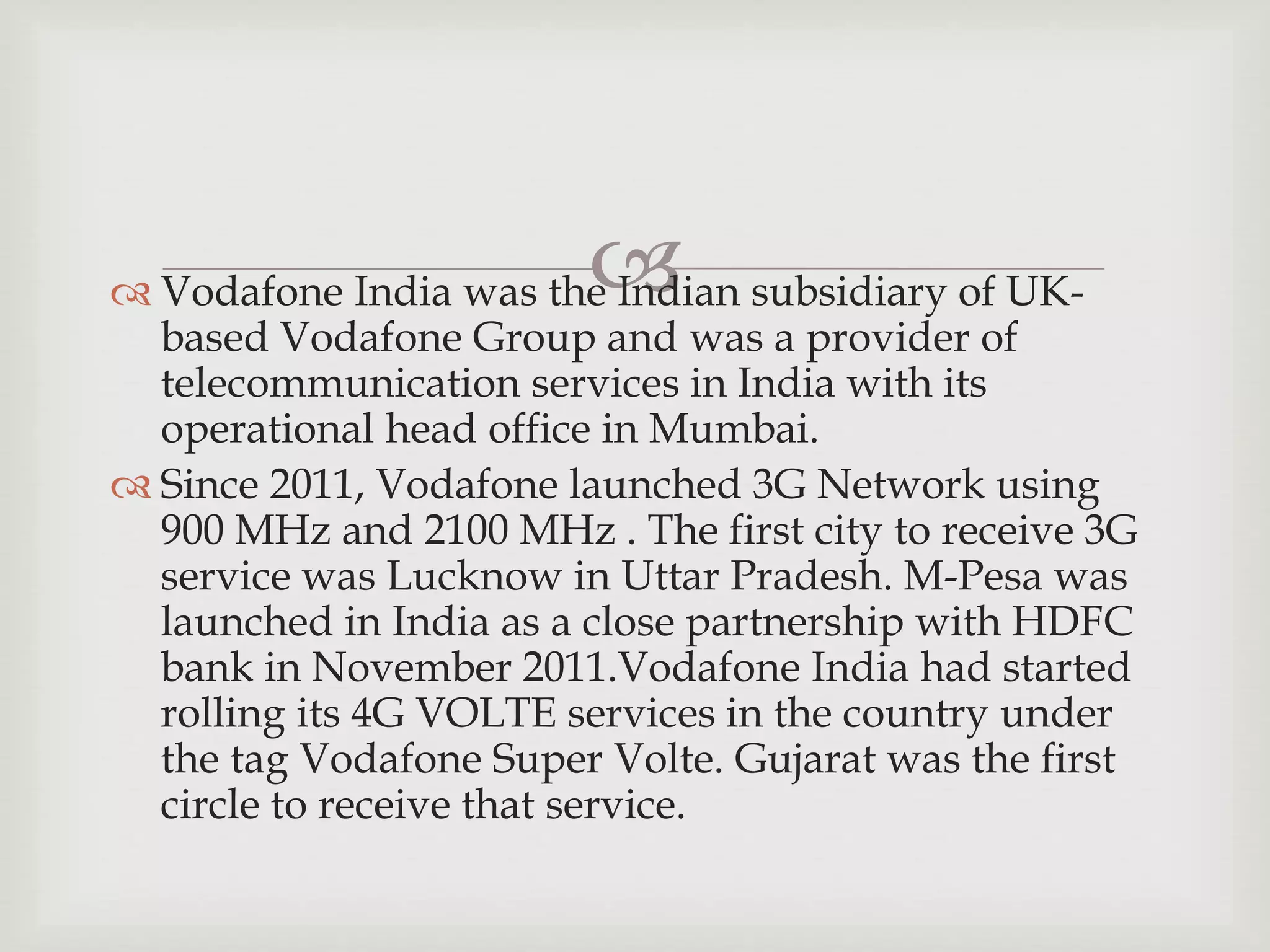 Vodafone and idea merger | PPTX